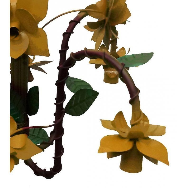 Lustre para Sala de Estar Rustica com Flores de Ferro Artesanais ...