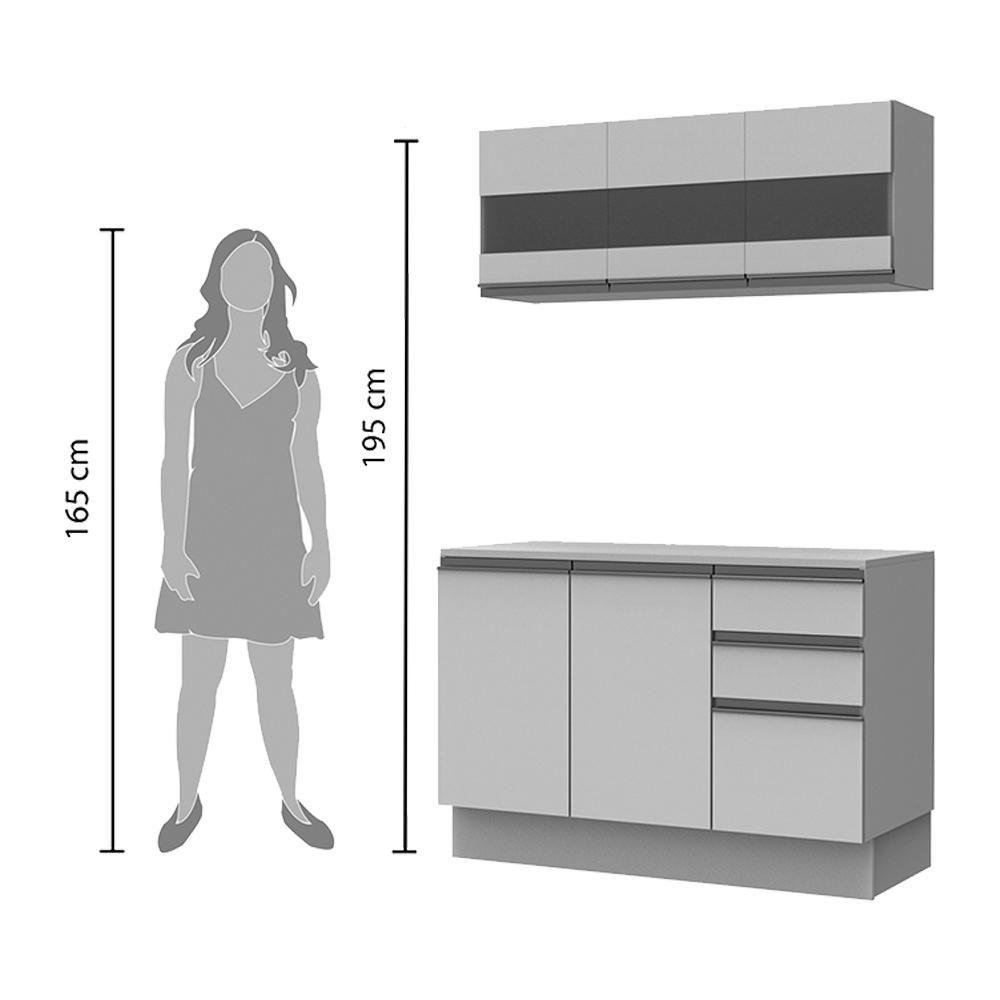 Cozinha Compacta 100% MDF Smart Modulada 120 cm Madesa | MadeiraMadeira