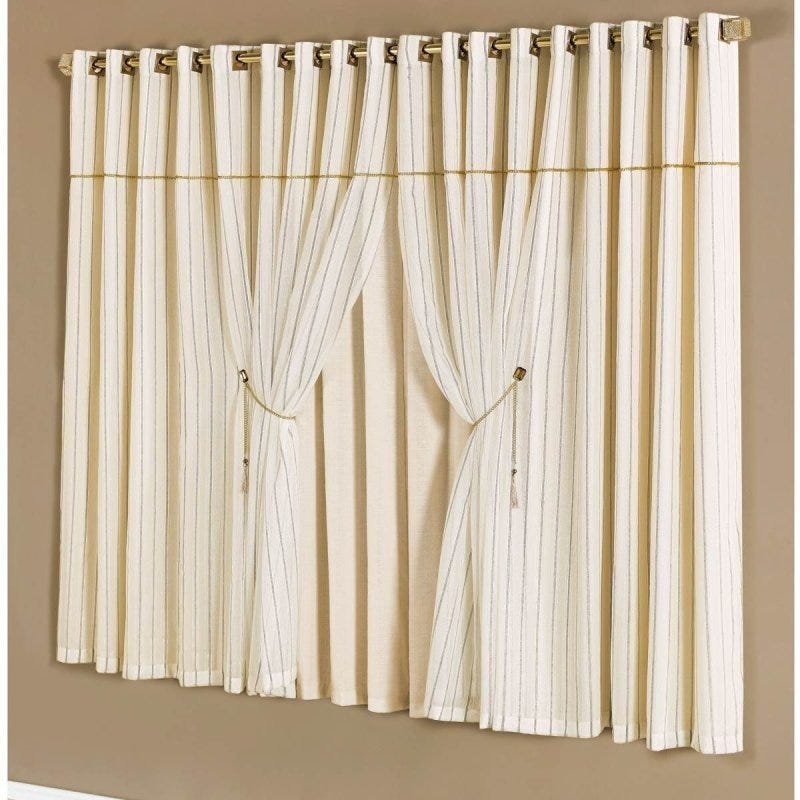 Cortina para Varão Carrara 3 Metros x 2,50 Metros Alt. Tecido Rustico ...