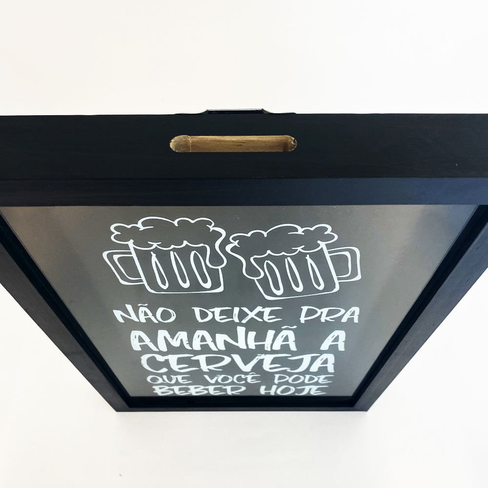 Quador Decorativo Porta Tampas "Não Deixe" Preto | MadeiraMadeira
