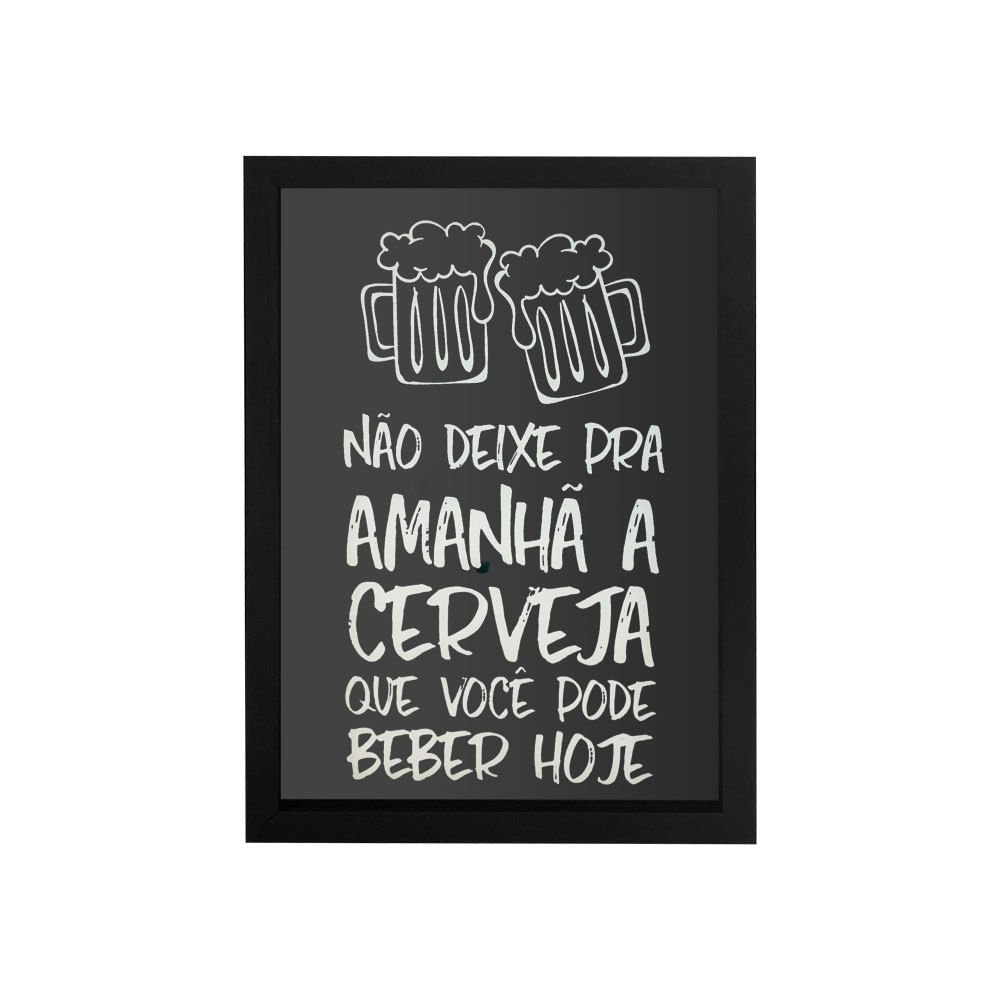 Quador Decorativo Porta Tampas "Não Deixe" Preto | MadeiraMadeira