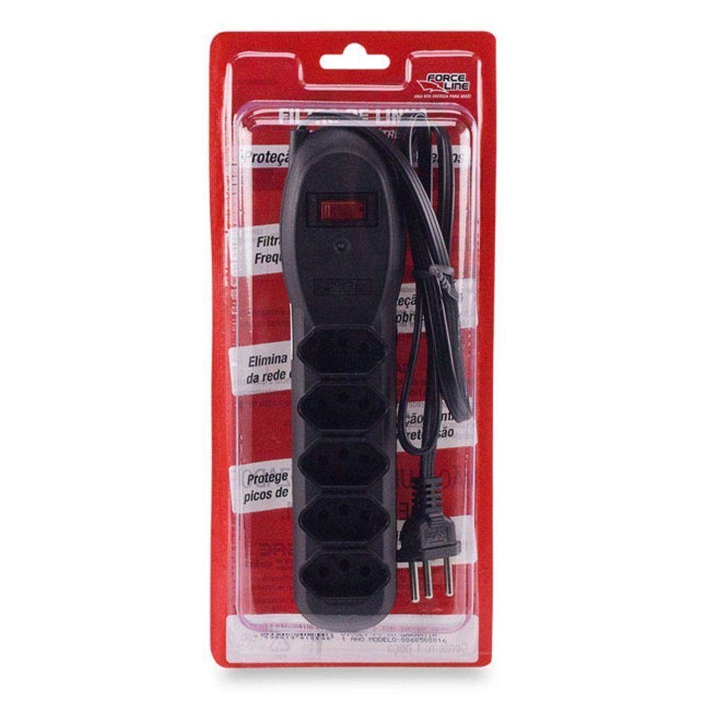 Filtro De Linha 5 Tomadas Slim Bivolt | MadeiraMadeira