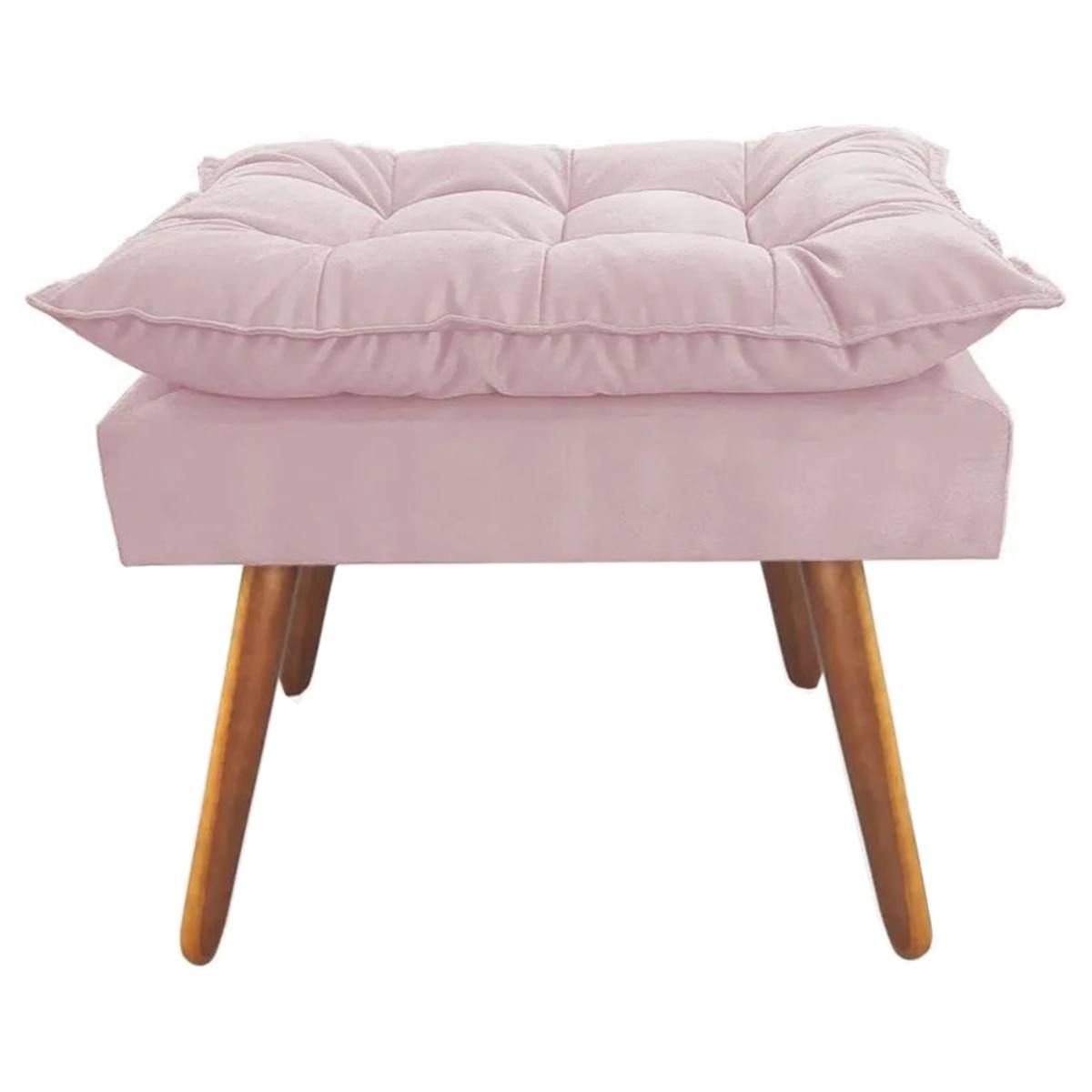 Puff Oplla com Pés Palito em Suede | MadeiraMadeira