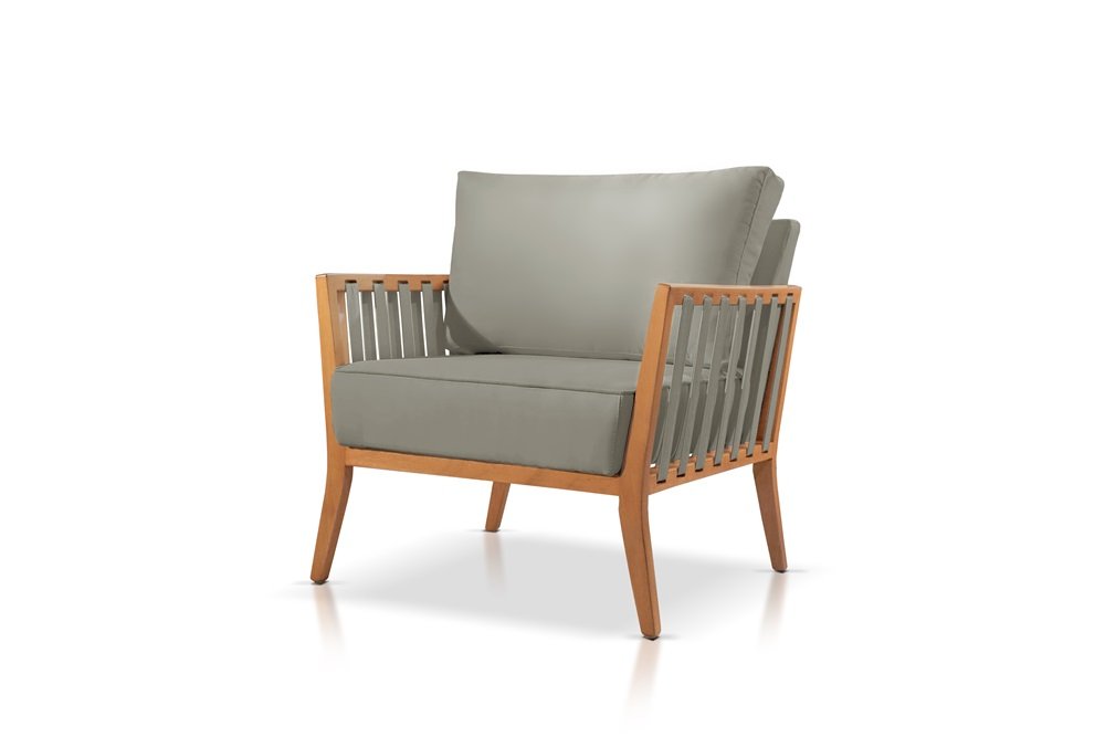 Poltrona Anne Suede Cinza 23 | MadeiraMadeira