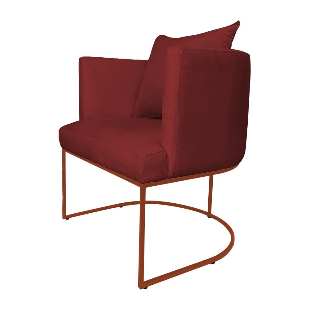 Poltrona Infinity Suede Bordo Base Metálica Cobre - Belliv Decor ...