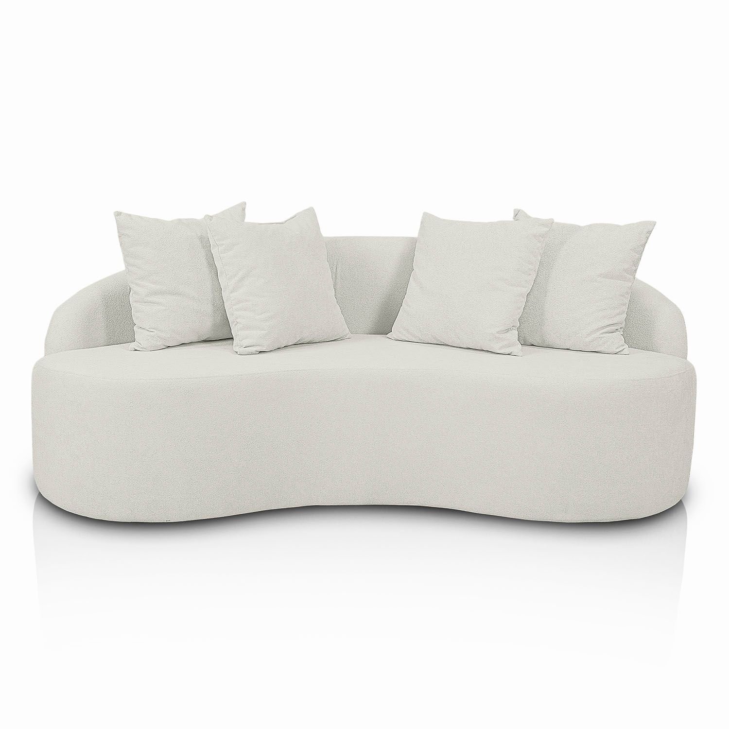 Sofá 4 Lugares Apollo Orgânico Moderno com Almofadas para Sala Bouclé ...