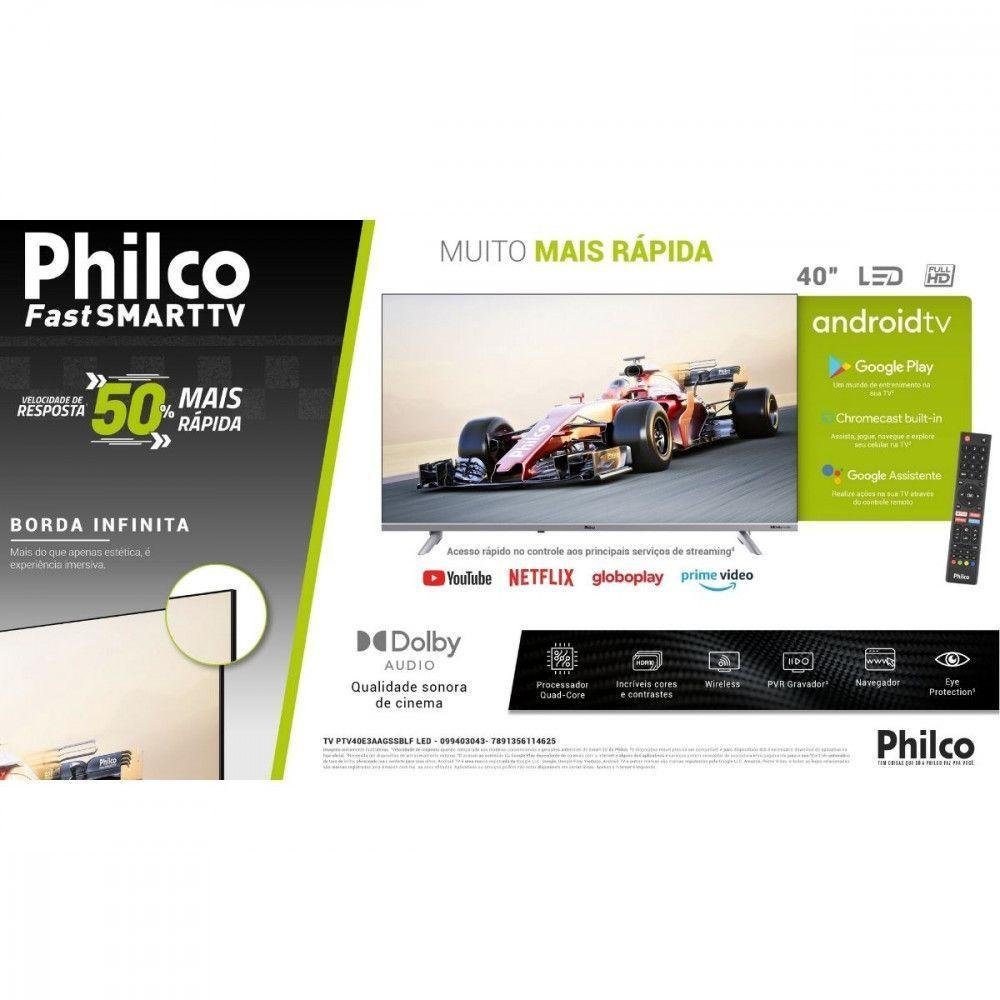 Smart Tv 40 Polegadas Philco Android Full Hd Ptv40e3aagssblf Prata Bivolt | MadeiraMadeira
