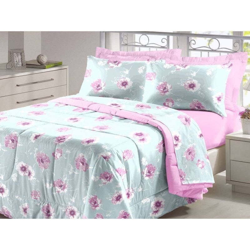 Edredom Para Cama Box Casal Dupla Face Cristy Corttex | MadeiraMadeira
