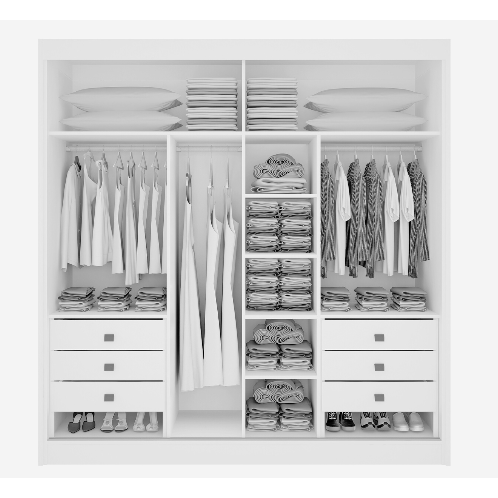 Roupeiro 2 Portas Titanium Branco D'Doro | MadeiraMadeira