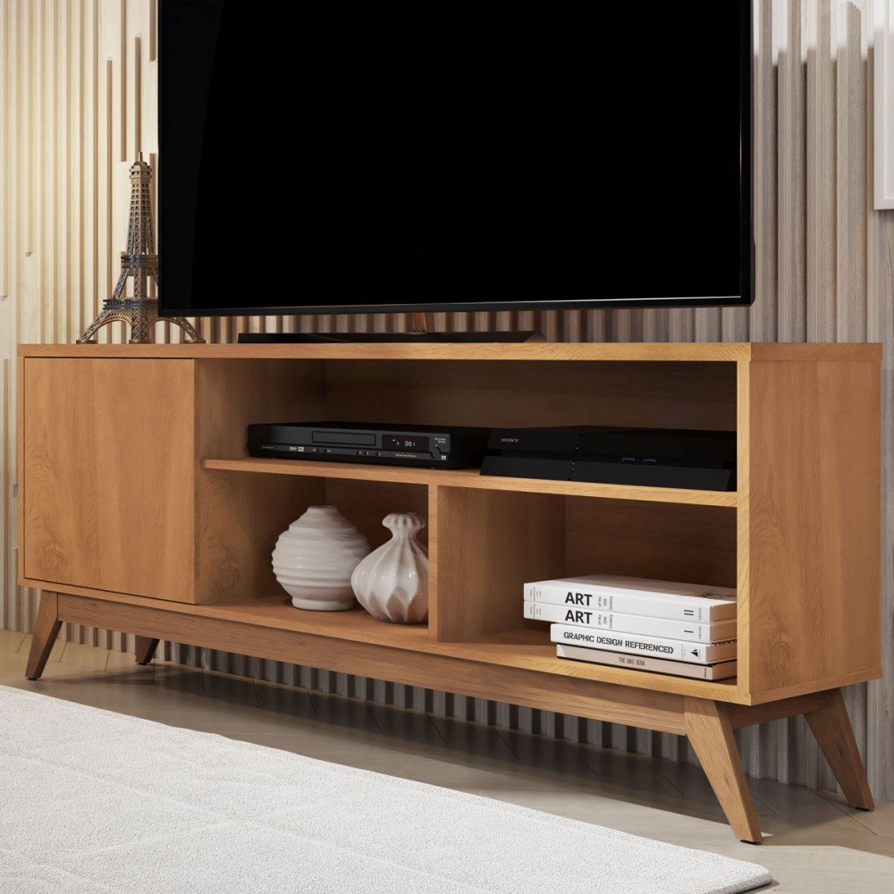 Rack para TV Até 50 Polegadas Malbec Wood 1 Porta Nature - Giga Móveis ...
