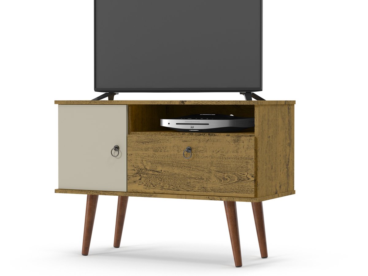 Rack Para TV 32 Polegadas Retrô com 2 Portas e Divisórias - Nature com ...