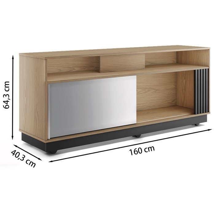 Bancada Rack Para TV 65 Polegadas Caioba Freijo Preto CLB | MadeiraMadeira