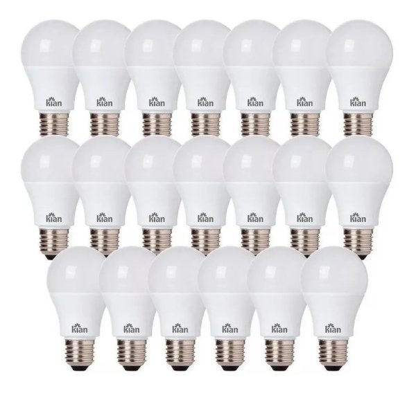Kit 20 Lâmpadas Led A-60 6W Bivolt E-27 6500K Kian | MadeiraMadeira