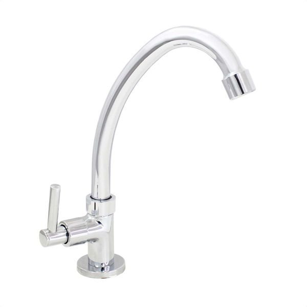 Torneira Cozinha Mesa Bica Móvel Cromada C62 Arejador Fixo | MadeiraMadeira