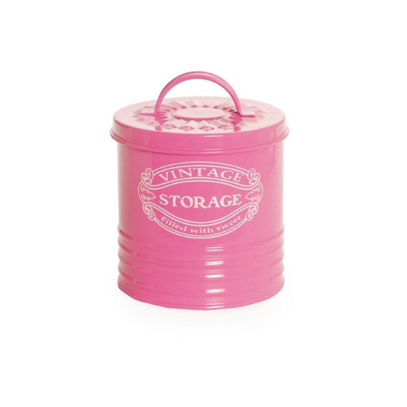 Lata Redonda Pequena com Tampa Decoração Rosa | MadeiraMadeira