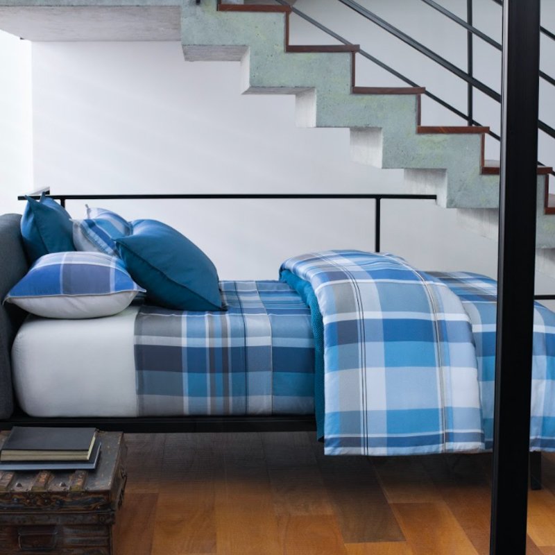 Jogo de Cama Hester 300 Fios - 100% Algodão - Azul Hester - Queen ...