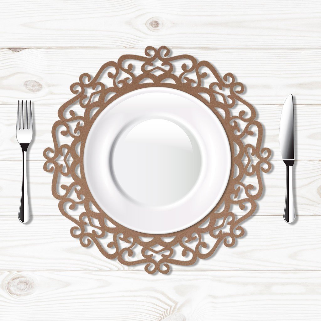 Sousplat em MDF Arabesco Cru | MadeiraMadeira