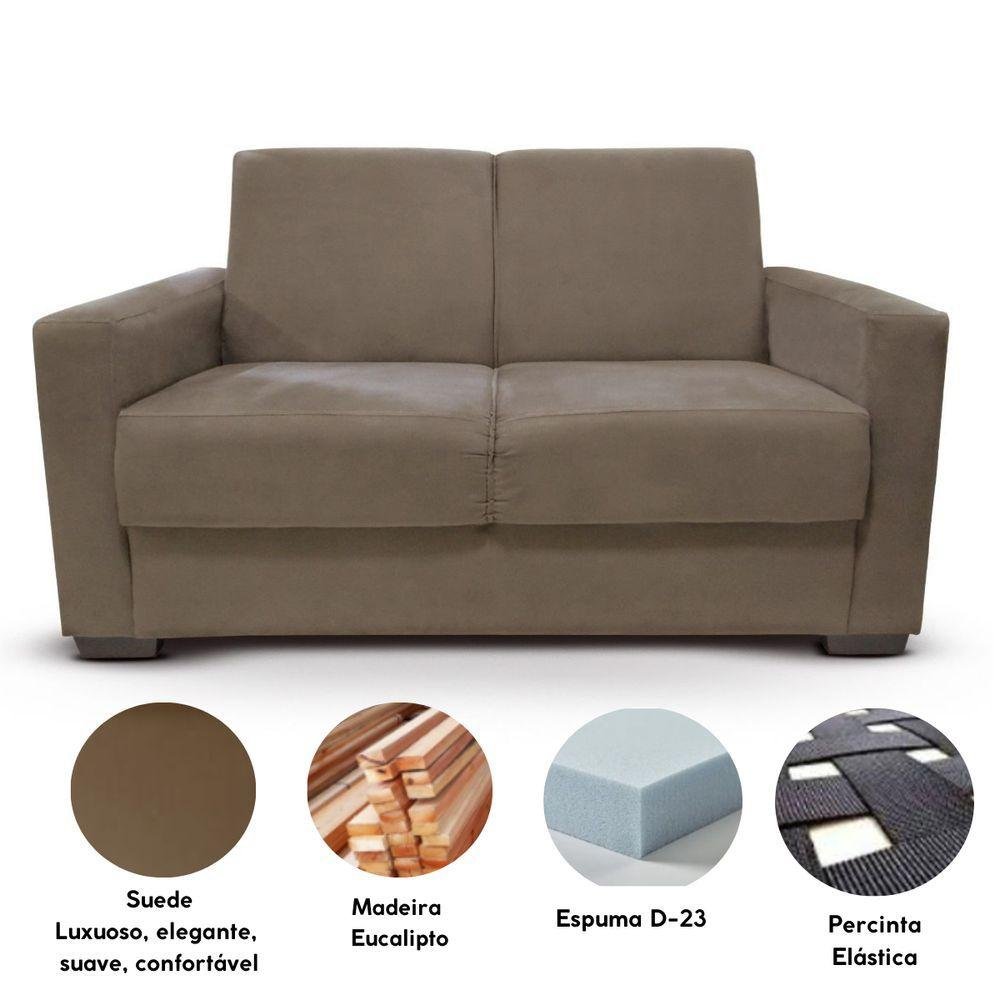 Sofá Estofado 2 Lugares Sala Estar Recepção Isadora Suede Cor:capuccino ...