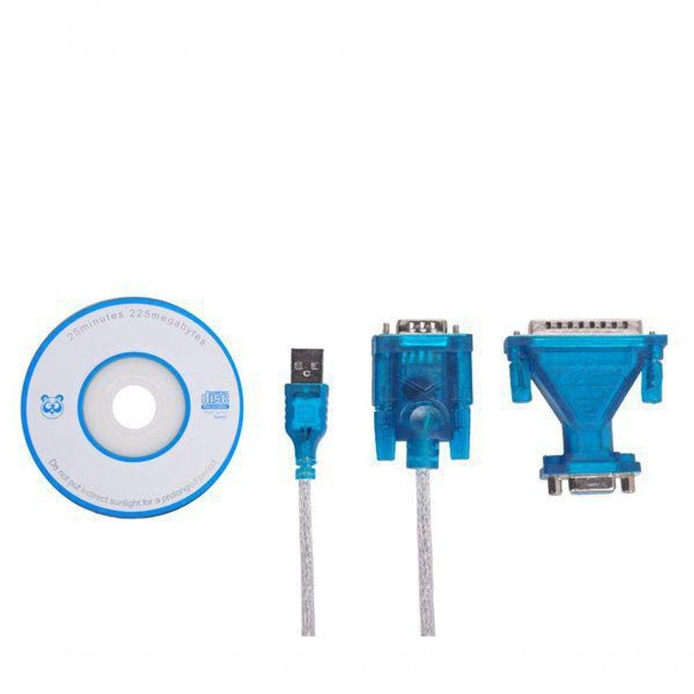 Kit Cabo Conversor Usb Serial Rs232 Macho e Adaptador Db9 | MadeiraMadeira