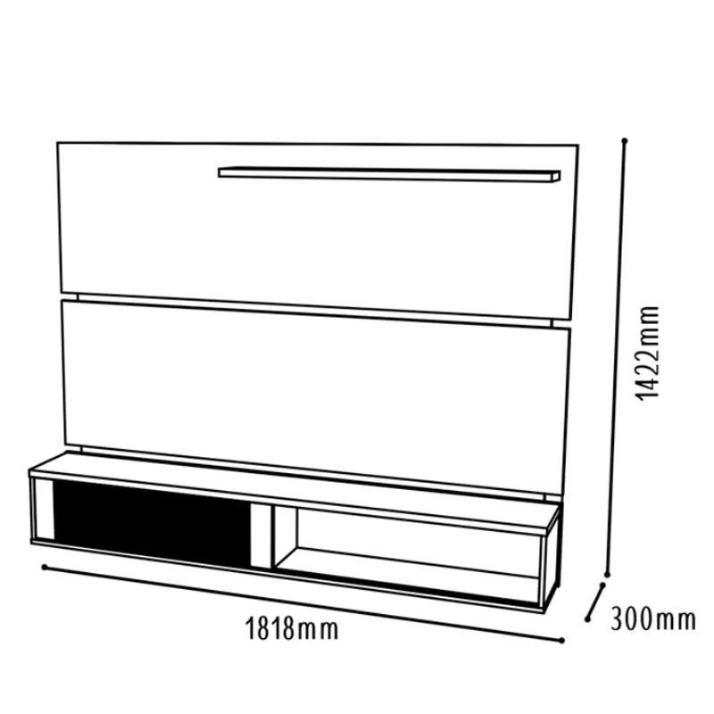 Home Suspenso Dom para TV até 75” Cinamomo Mel/Off White - PR Móveis | MadeiraMadeira