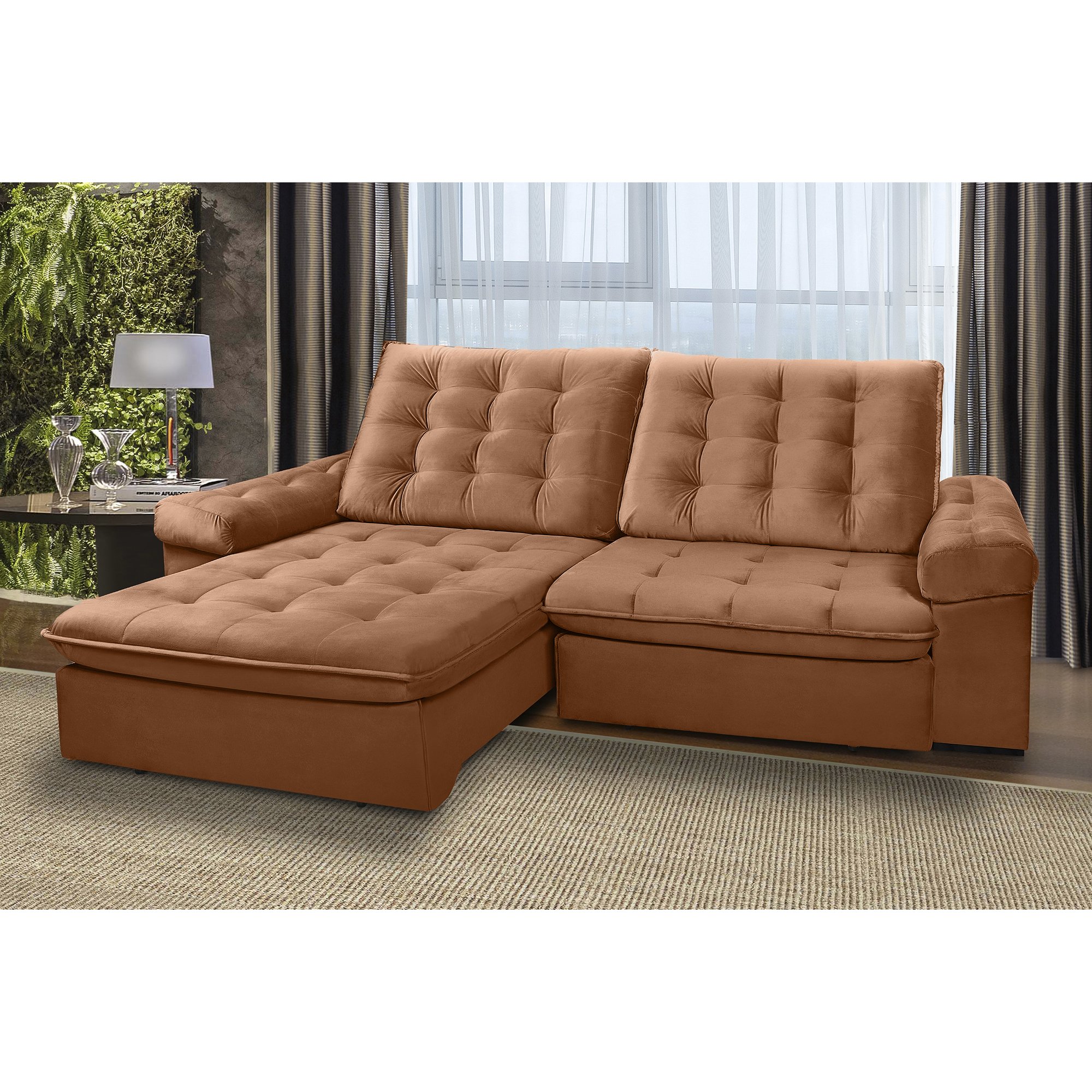 Sofá LION 2 Lugares 1,70 metros Veludo - 20 Terracota | MadeiraMadeira