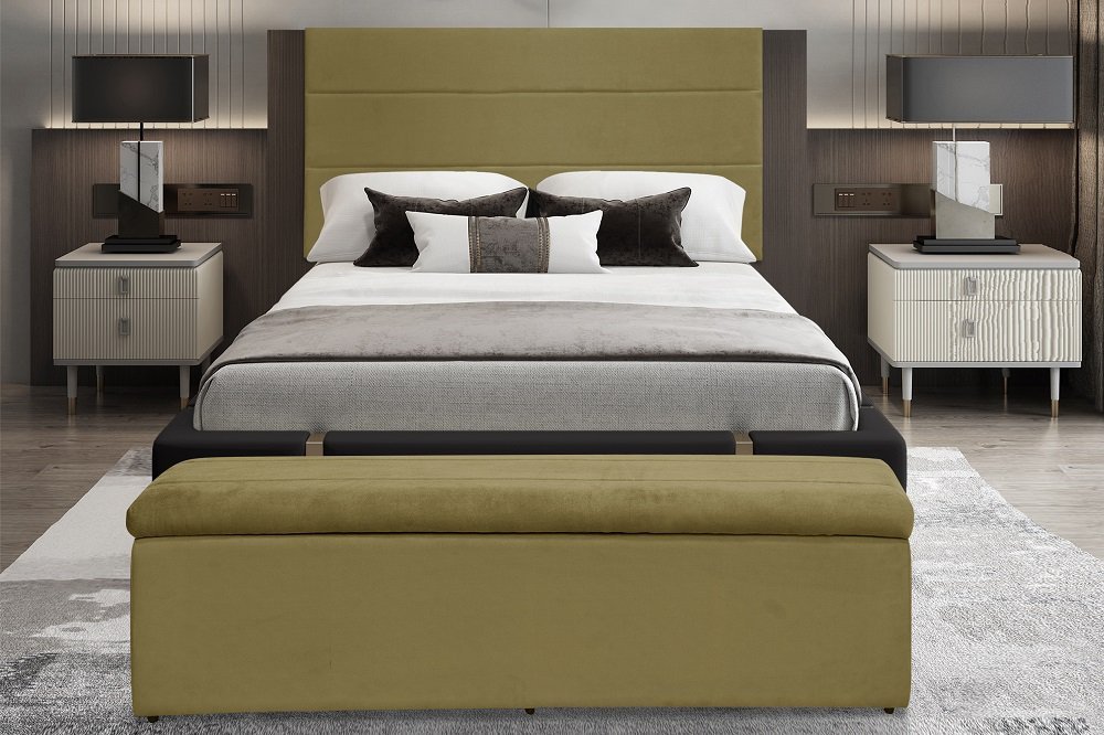 Kit Cabeceira + Calçadeira Baú P/ Cama Box Casal 138cm Suede- Aliw ...