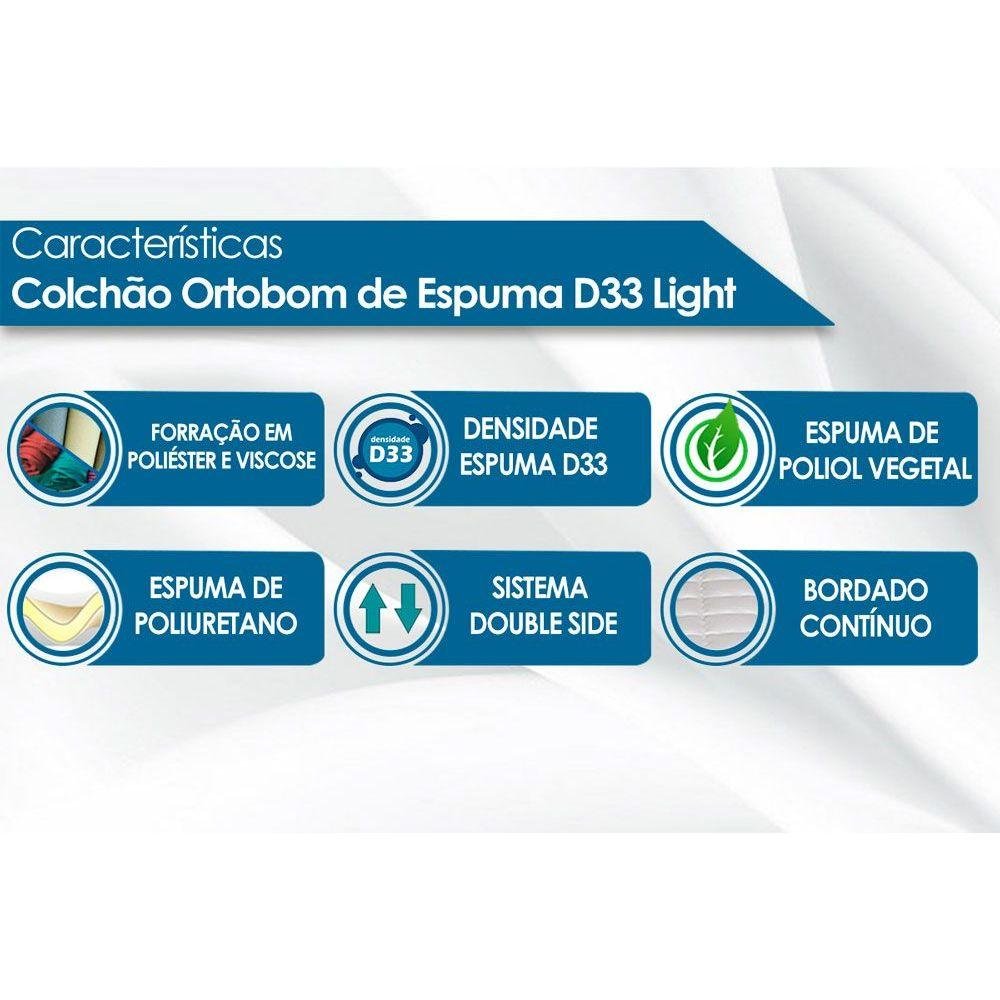 Colchão Solteiro Ortobom Espuma D33 Light Saúde (78x188x17 ...