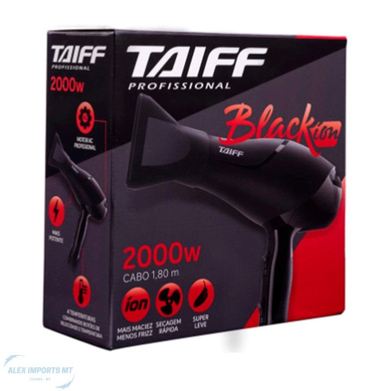 Secador de Cabelo Taiff Black Ion 2000W para profissional | MadeiraMadeira