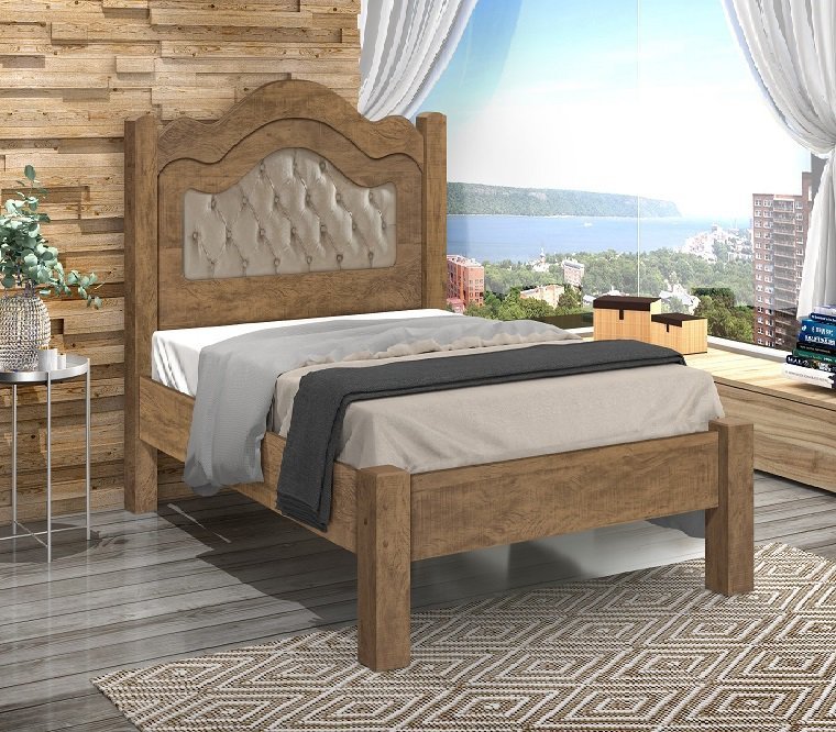 Cama Solteiro Ligia Estrado Reforçado Com captone Luke Moveis ...
