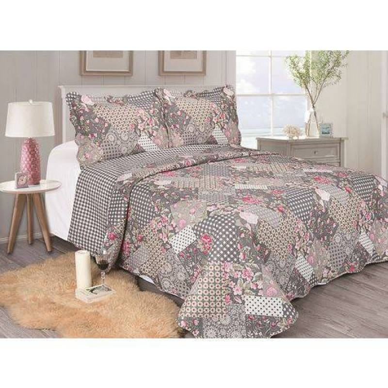 Colcha Solteiro Evolution Patchwork Camesa- Corso | MadeiraMadeira