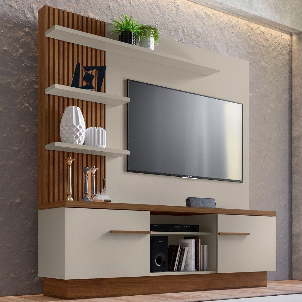 Estante Home Theater Para Tv 55" 180cm Off White | MadeiraMadeira