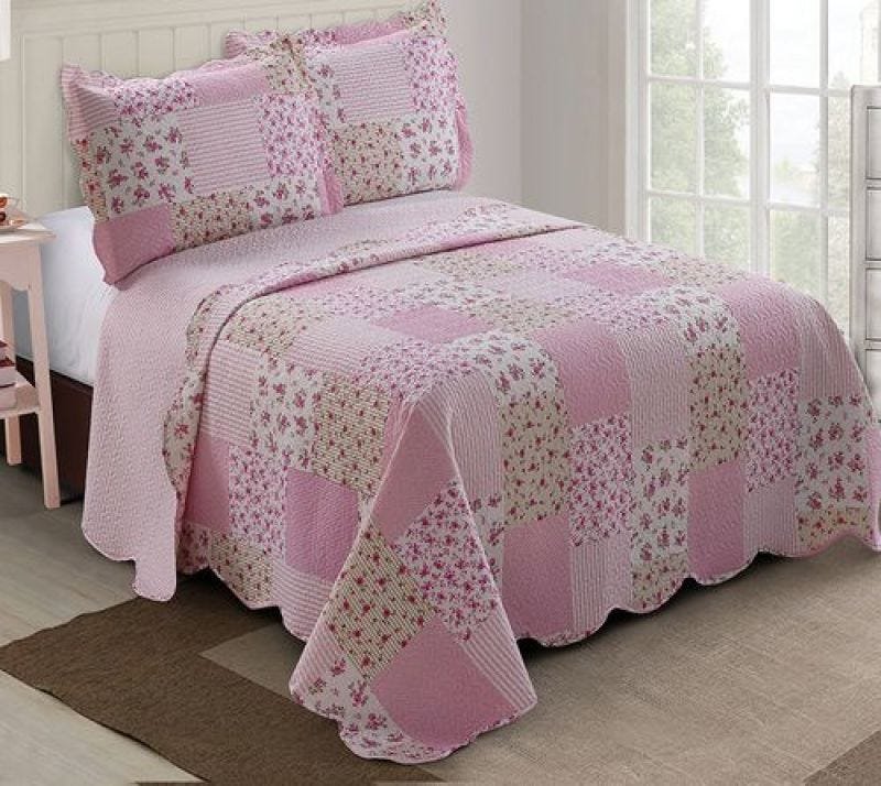 Colcha Queen Patchwork 3 Peças Gokan Camesa | MadeiraMadeira