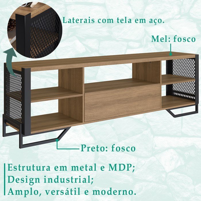 Rack 1 Gaveta Estante com Prateleira Industrial 17x23 Mell Preto Pp ...