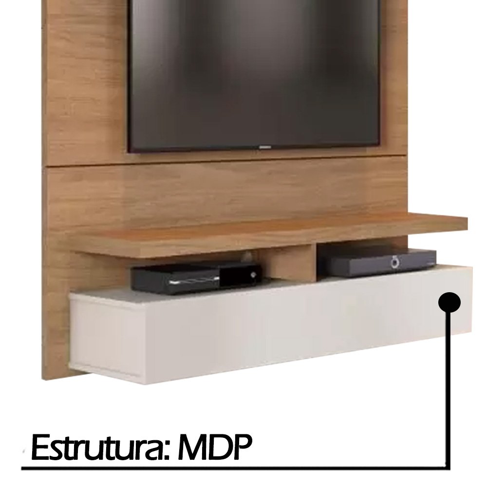 Painel Para Tv até 50" polegadas Home City 120 cm Natural/Off White ...