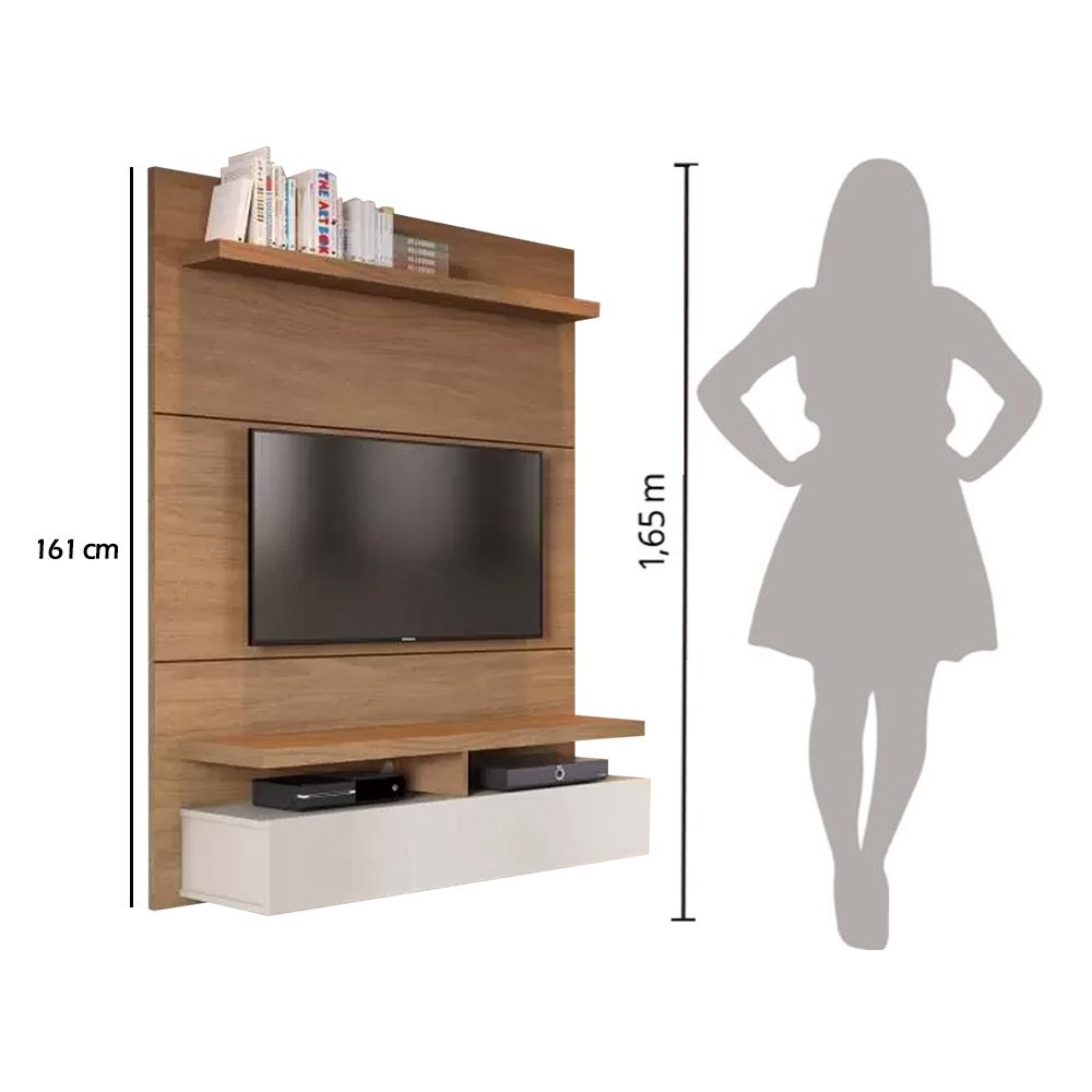 Painel Para Tv até 50" polegadas Home City 120 cm Natural/Off White ...