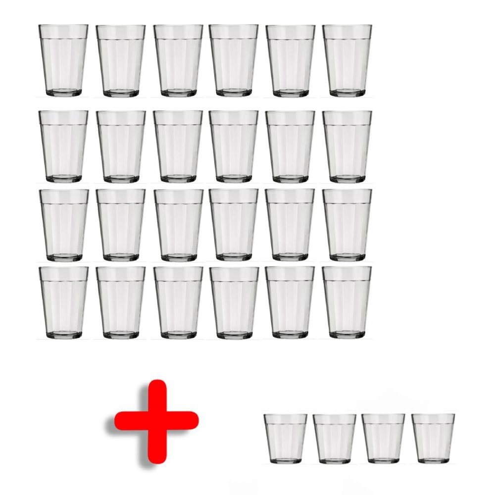 Jogo 24 Copos Americano 190ml + 4 Copos 45ml Shot Dose Nadir ...