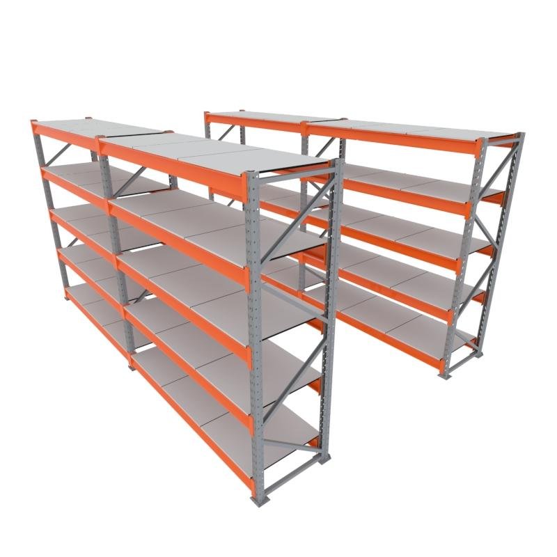 Gondola 4 mini porta pallet 250 kg 180x200x60 (CxLxP) cinza com laranja ...