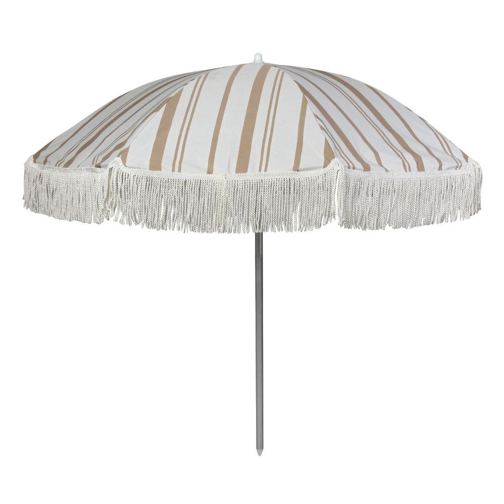 Guarda-sol Franjas Creme com Proteção UV 1,6m - A\CASA | MadeiraMadeira