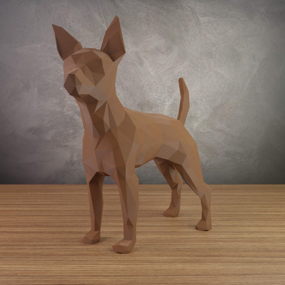 Pinscher Geométrico Decorativo Vegras Marrom | MadeiraMadeira