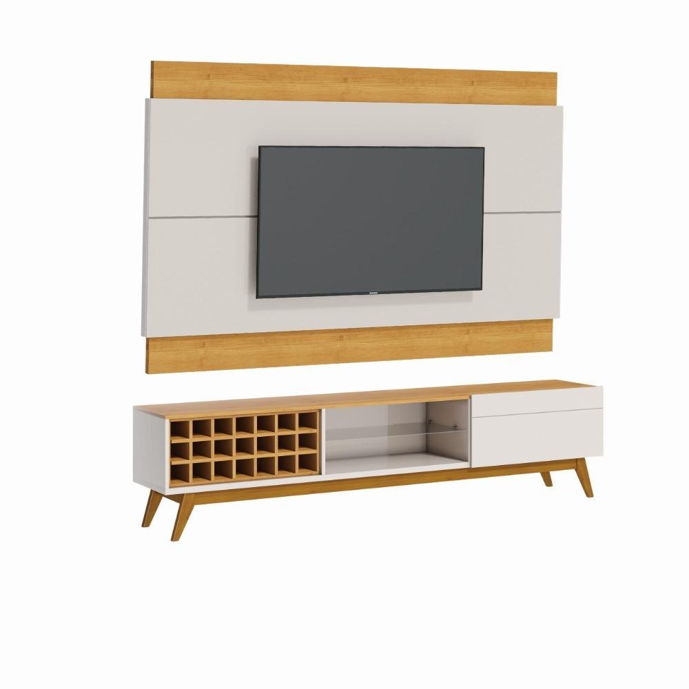Rack com Painel Classic 1.8 com Adega Off White Nature 73633-12033 ...