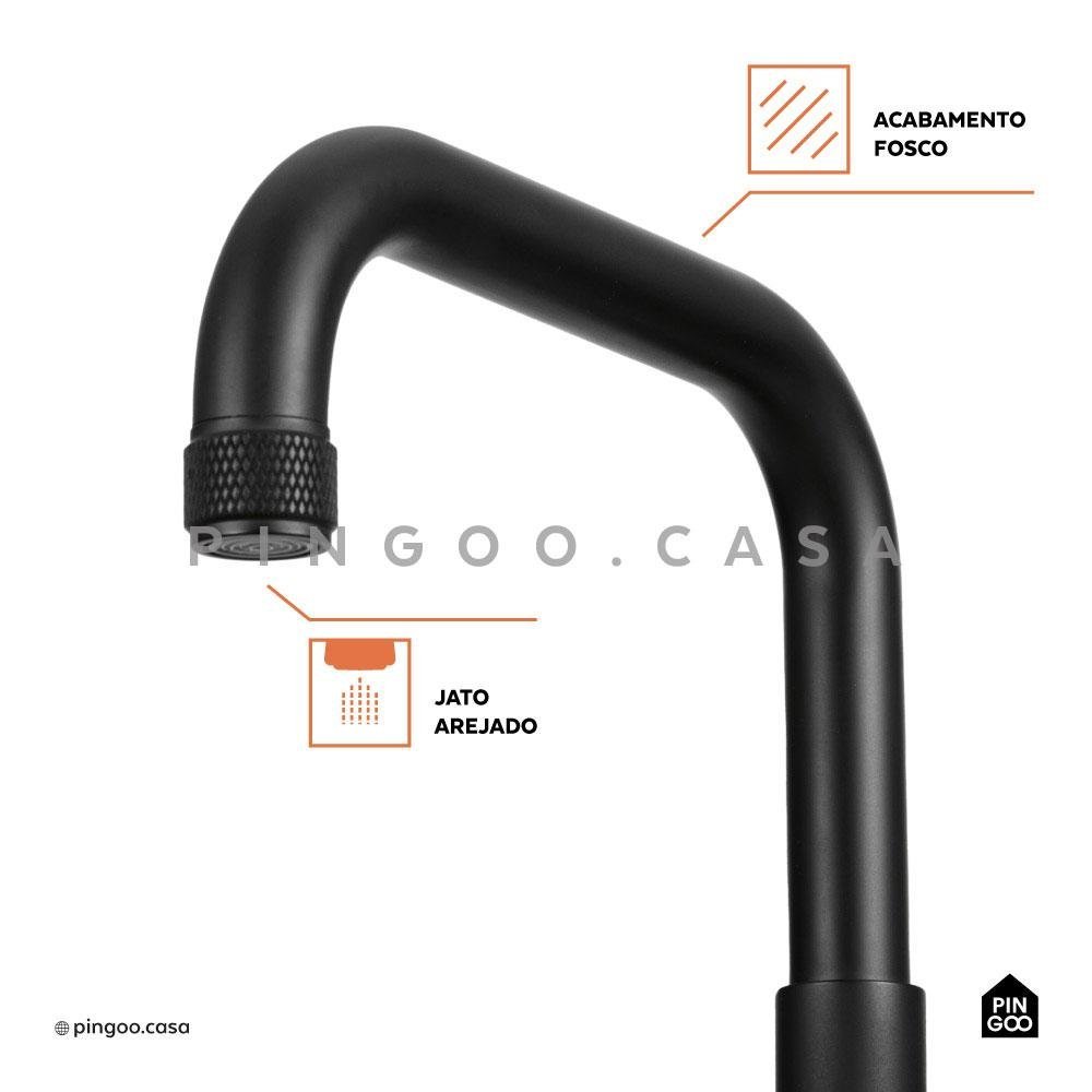 Torneira Para Cozinha Gourmet Misturador Extensível Duplo Comando Aço ...