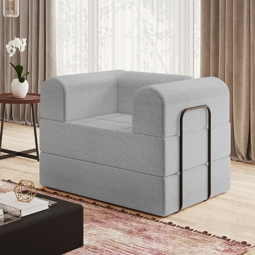 Poltrona Solteiro D-plus 90 Cm Monaco - Linho Cinza | MadeiraMadeira