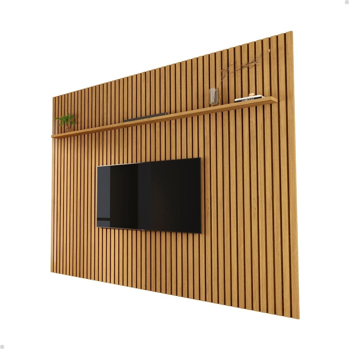 Painel para Tv até 85 Polegadas Sala Quarto - Mod.2053 Cor:cumaru ...