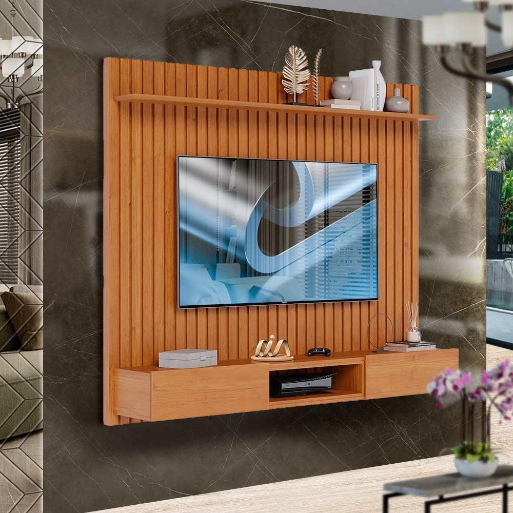 Home Ripado para Tv até 60 Polegadas Suspenso Nature Hopos Jm Móveis ...