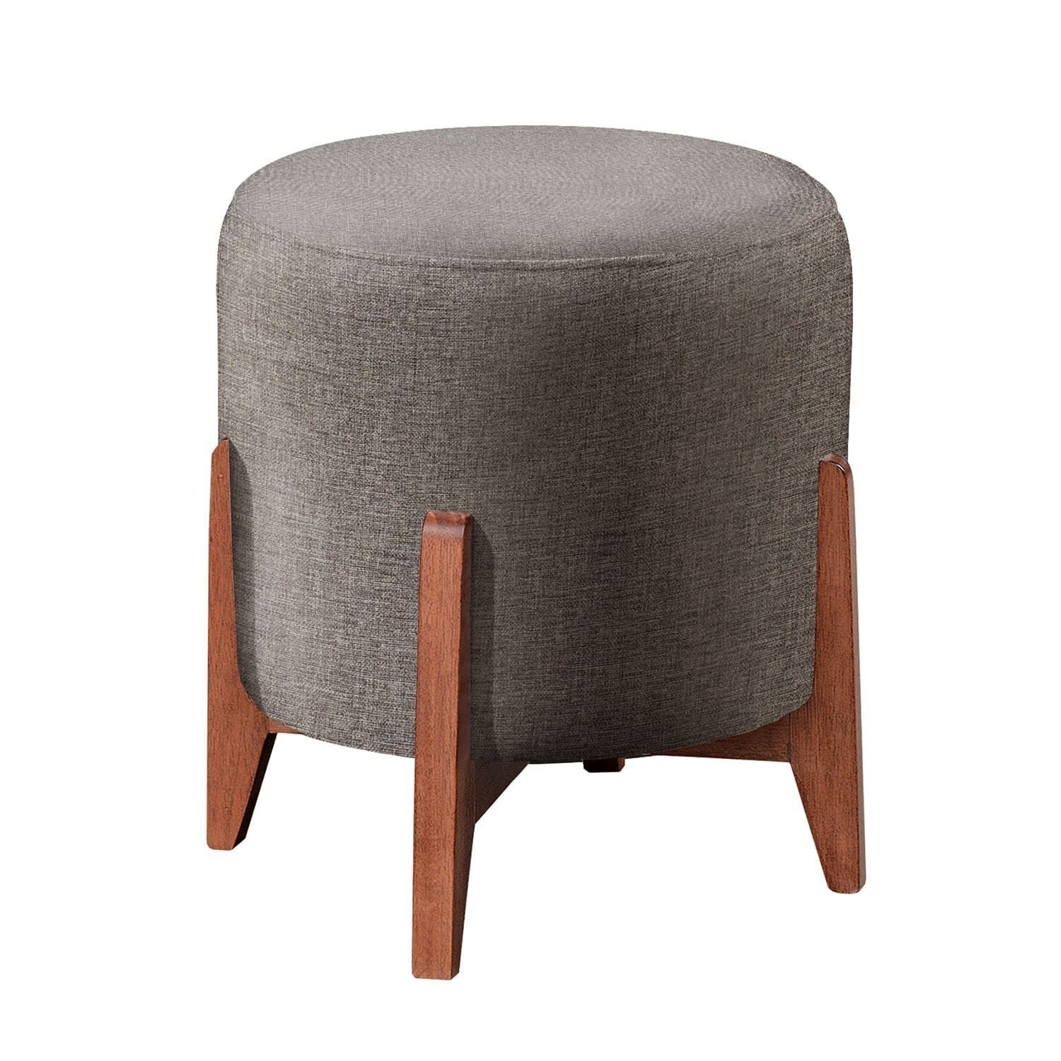 Puff Banco Banqueta Nina Linho Cappuccino | MadeiraMadeira