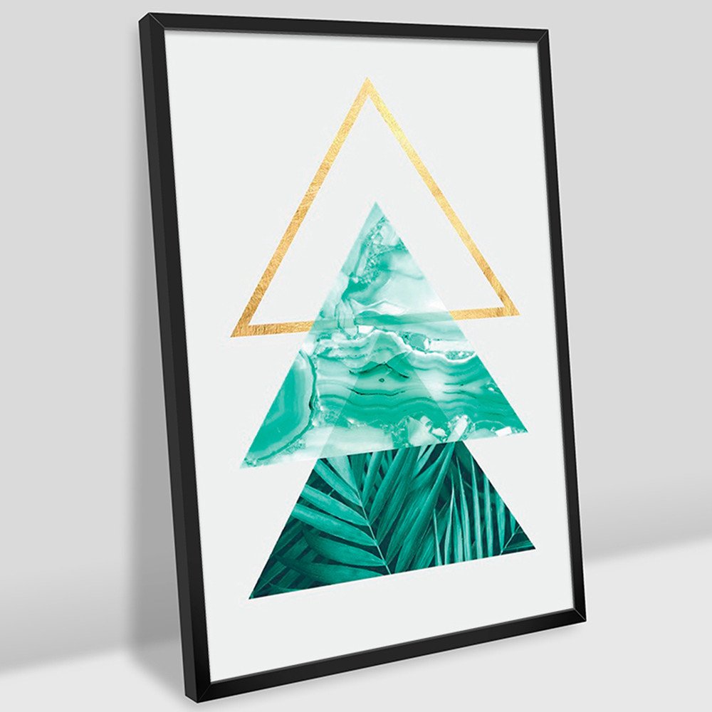 Quadro Decorativo Triângulos em Sequência 60x90x2,8 em PVC Luven ...