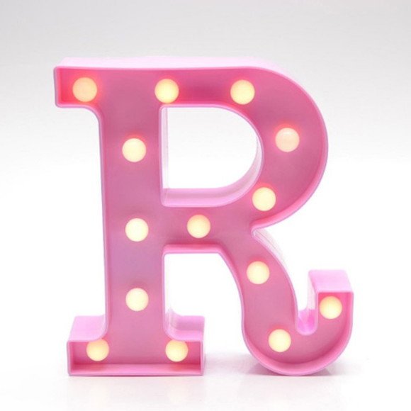 Luminária Led Letra R Rosa | MadeiraMadeira