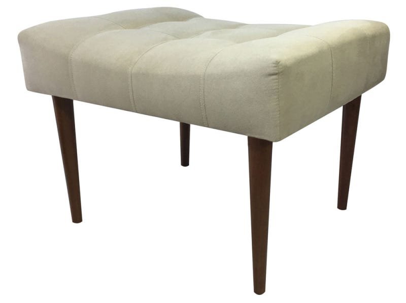 Puff Retro Capitone Paris Sued Bege | MadeiraMadeira