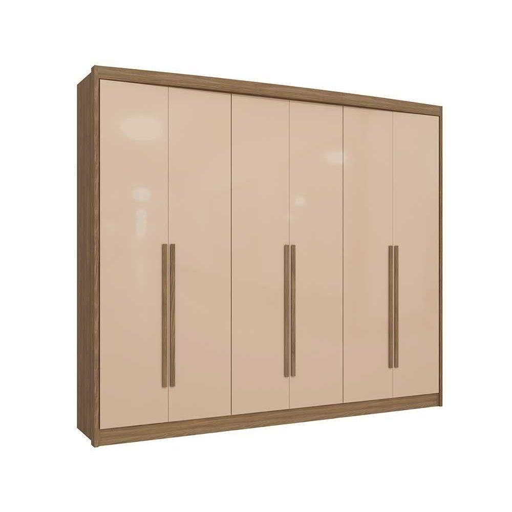 Guarda Roupa Casal Open 6 Portas e 6 Gavetas N566 Nogueira/macadamia ...