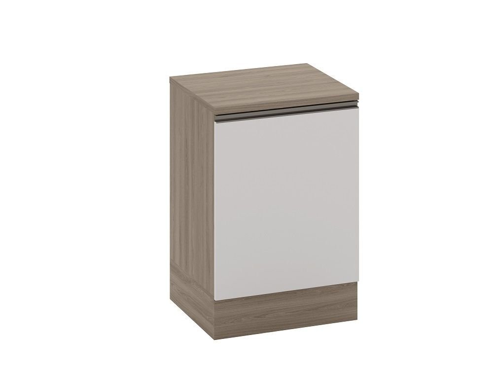 Balcão 58cm 1 Porta com Tampo Etna - Carvalho Oak/off White Poliman ...